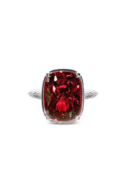 Sterling Forever Elongated Cushion-cut Cubic Zirconia Cocktail Ring - Silver/garnet