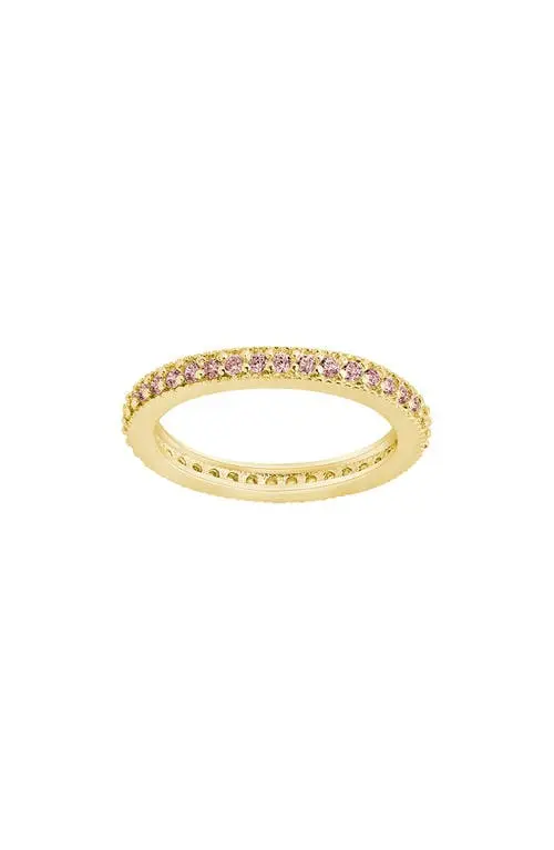 Sterling Forever Pavé Cubic Zirconia Band Ring - Gold/pink