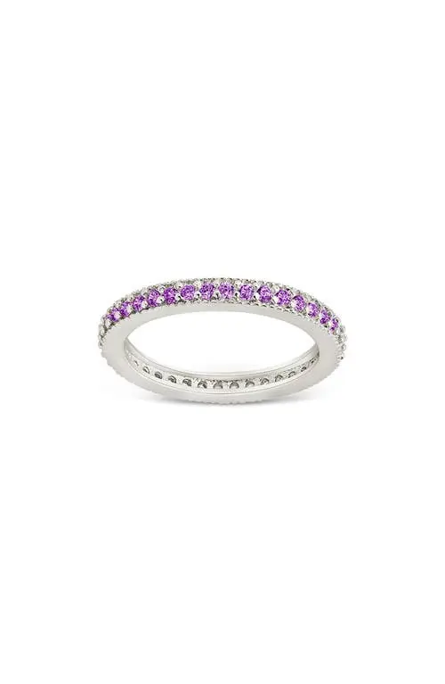 Sterling Forever Pavé Cubic Zirconia Band Ring - Silver/amethyst