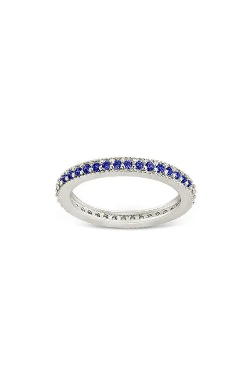 Sterling Forever Pavé Cubic Zirconia Band Ring - Silver/sapphire