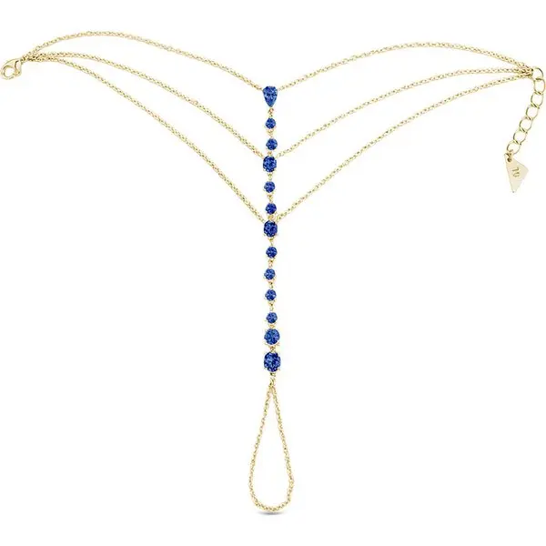 Sterling Forever Malys Cubic Zirconia Hand Chain - Gold