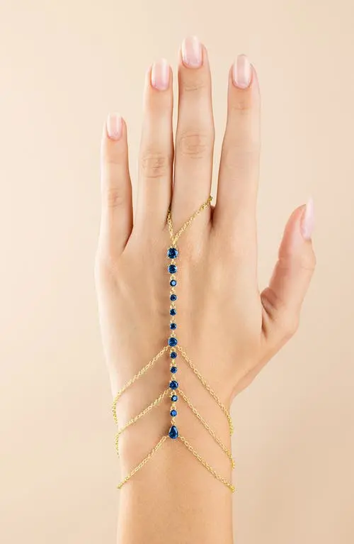 Sterling Forever Malys Cubic Zirconia Hand Chain - Gold