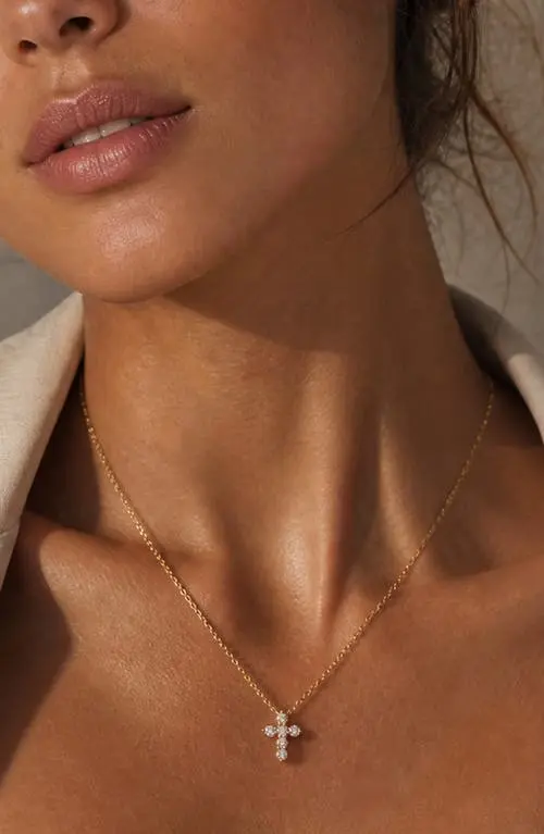 THE M JEWELERS Mini Bella Pavé Cross Pendant Necklace