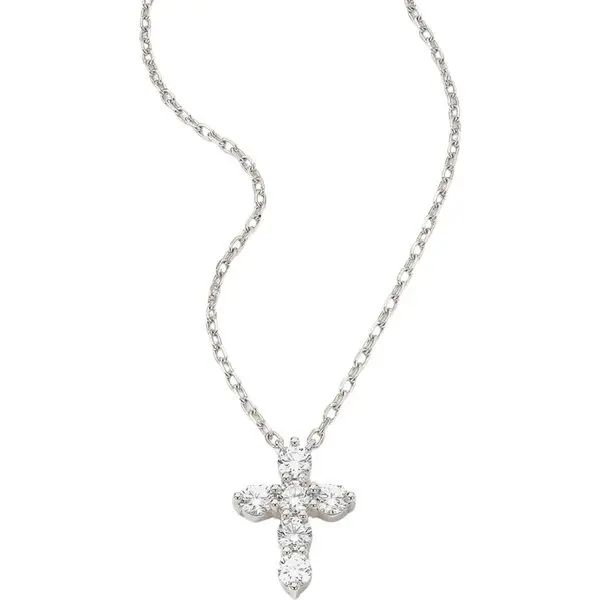 THE M JEWELERS Mini Bella Pavé Cross Pendant Necklace - Silver