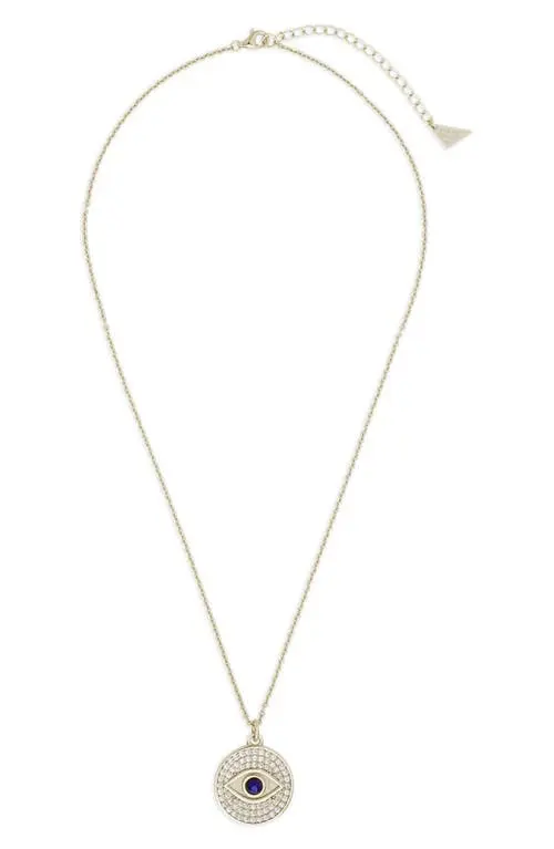 Sterling Forever Pavé Evil Eye Pendant Necklace