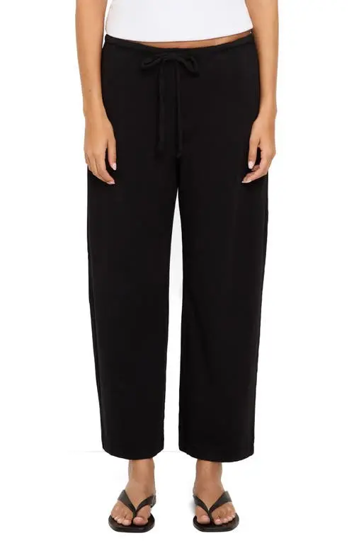 Michael Stars Liana Tie Waist Barrel Leg Pants - Black
