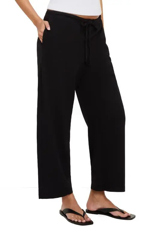 Michael Stars Liana Tie Waist Barrel Leg Pants - Black