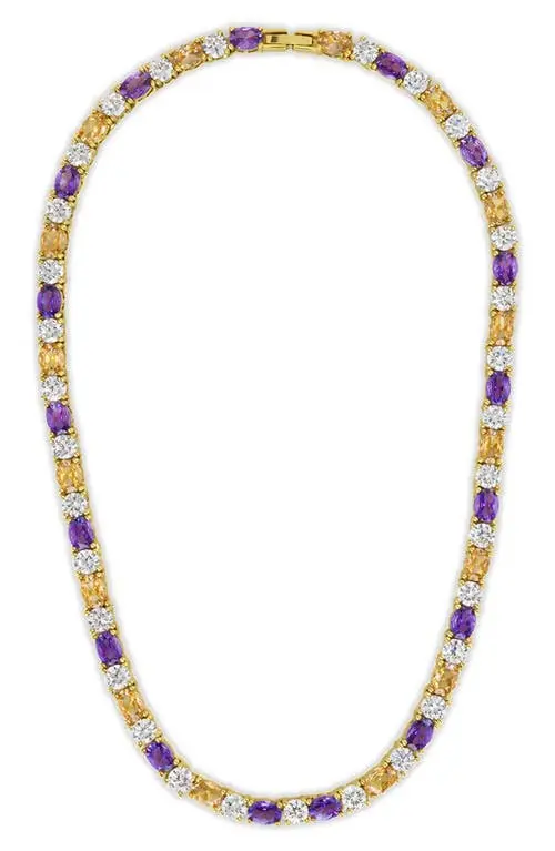 Sterling Forever Ophelia Tennis Necklace - Gold