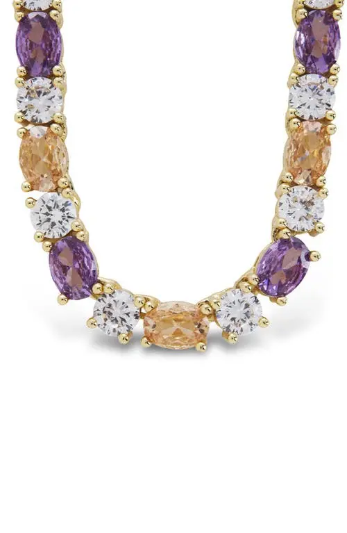 Sterling Forever Ophelia Tennis Necklace - Gold