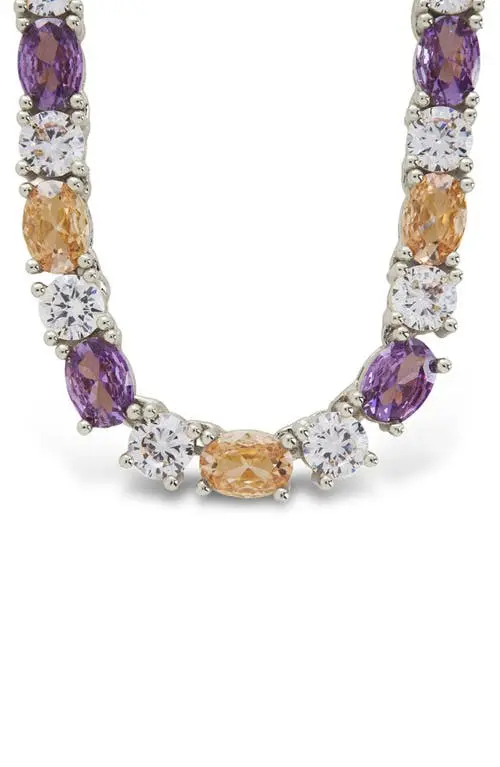 Sterling Forever Ophelia Tennis Necklace - Silver