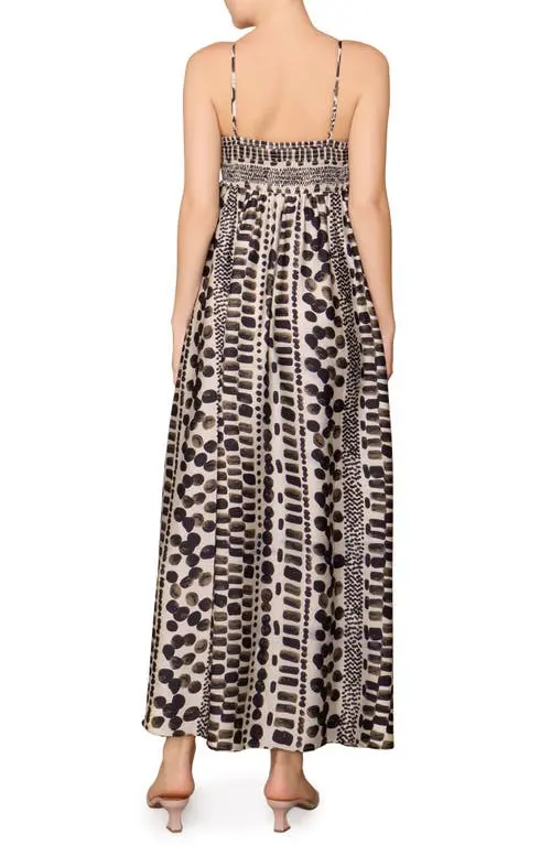 MELLODAY Mixed Print Satin Maxi Dress