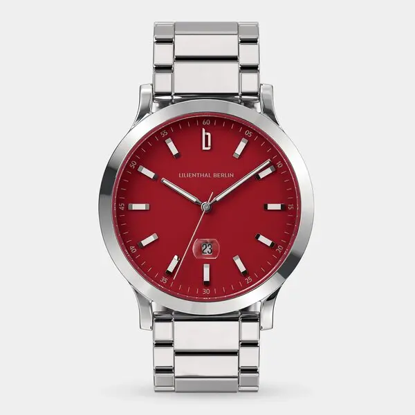 Lilienthal Berlin Huxley Ii Crimson Stainless Steel Watch - Red