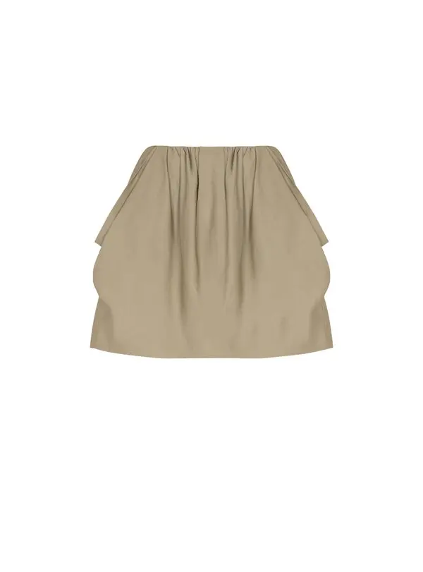 Balmain Cotton Poplin Balloon Skirt - Green