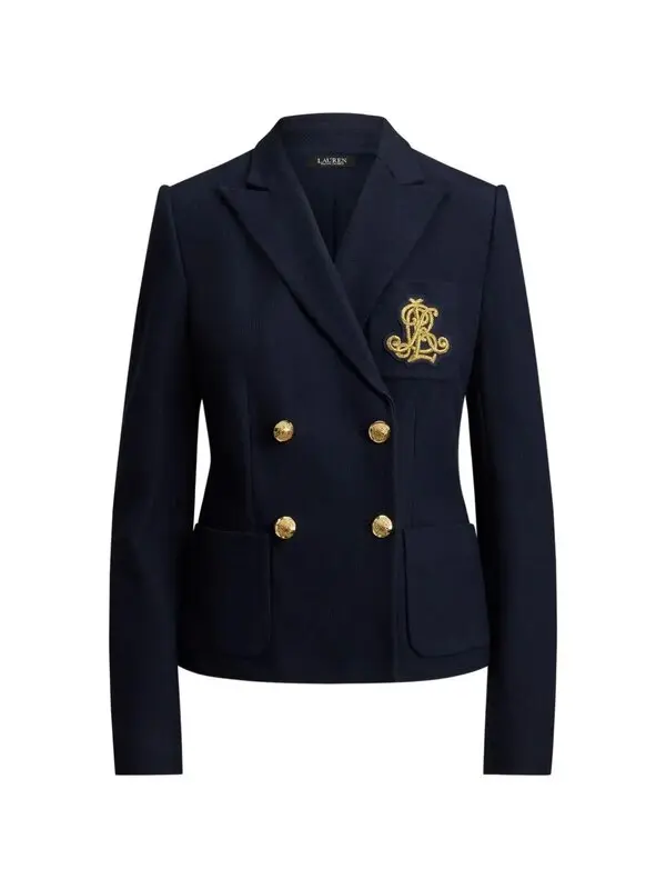 Ralph Lauren Blazer Knit Con Bottone Oro "lauren Navy - Blue