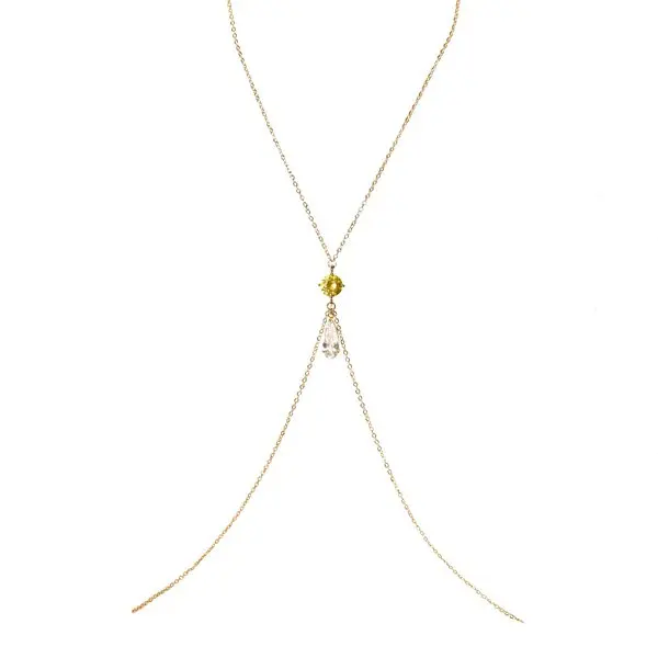 STUDIO BALOGE Gold / Yellow Lumina Mini Body Chain In Citrine Yellow - Gold/yellow