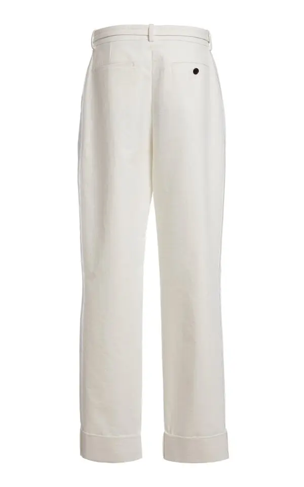LANVIN Cotton Straight-leg Cuffed Trousers