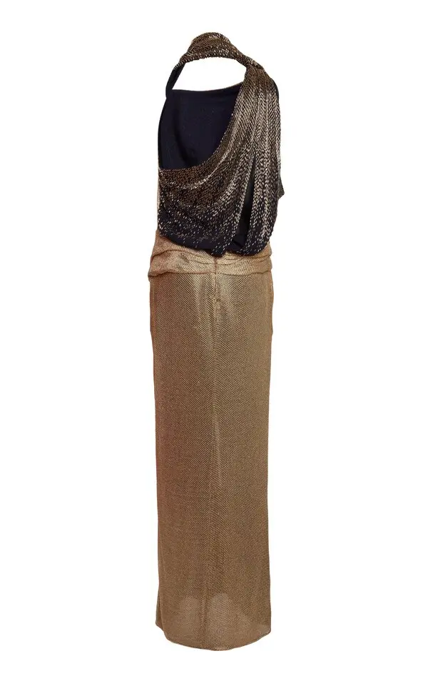 LANVIN Sleeveless Embroidered Knot Maxi Dress