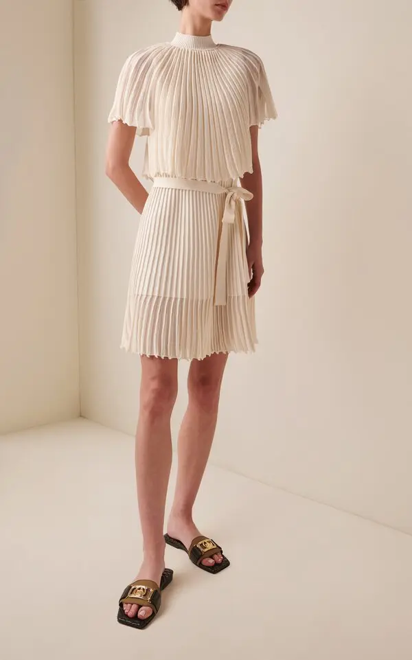 LANVIN Pleated Cotton-silk Frock