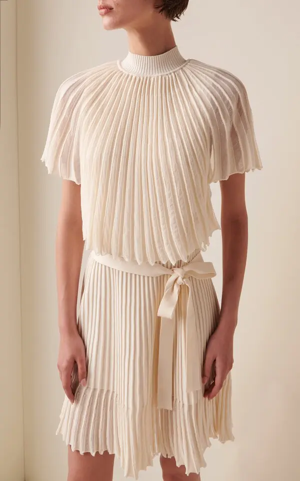 LANVIN Pleated Cotton-silk Frock