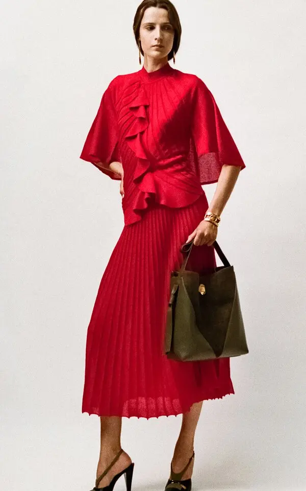 LANVIN Cotton-silk Ruffle Detail Top