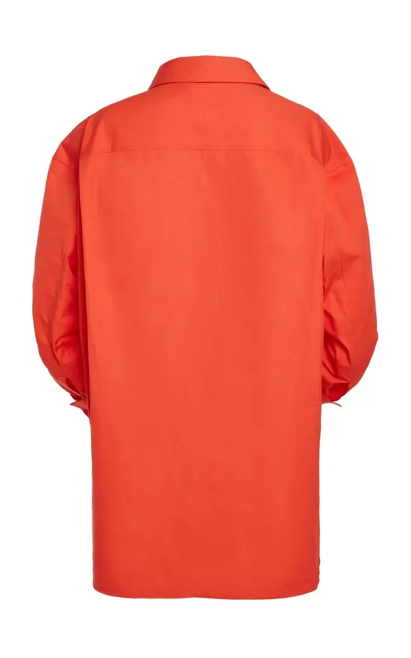 LANVIN V-neck Ruched Cotton Shirt
