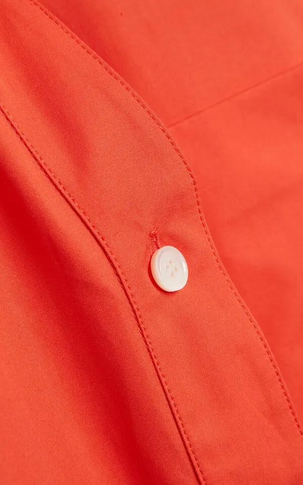 LANVIN V-neck Ruched Cotton Shirt