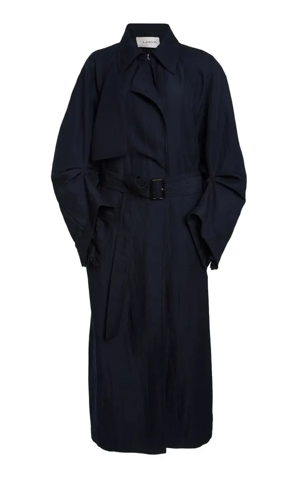 LANVIN Belted Wool-blend Trench Coat