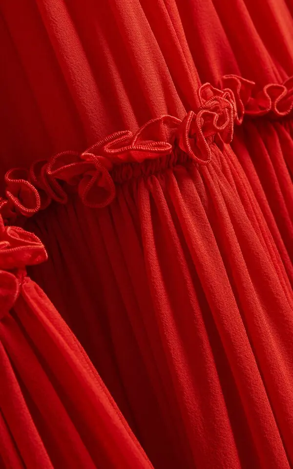 LANVIN Halter-neck Pleated Silk Dress