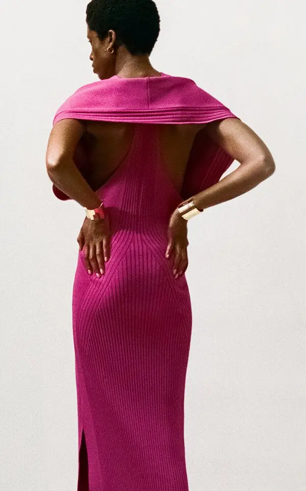 LANVIN Layered Contrast Maxi Dress