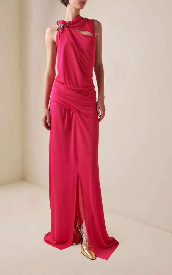 LANVIN Sleeveless Knot Maxi Dress