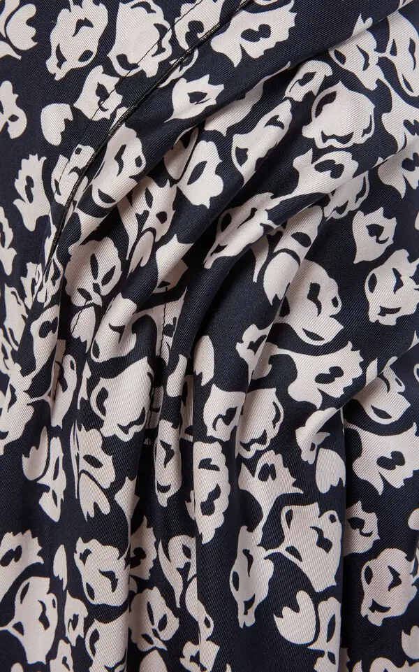 LANVIN Silk High-neck Wrap Midi Dress