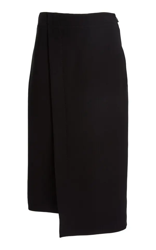 LANVIN Wool-silk Portfolio Midi Skirt - Black