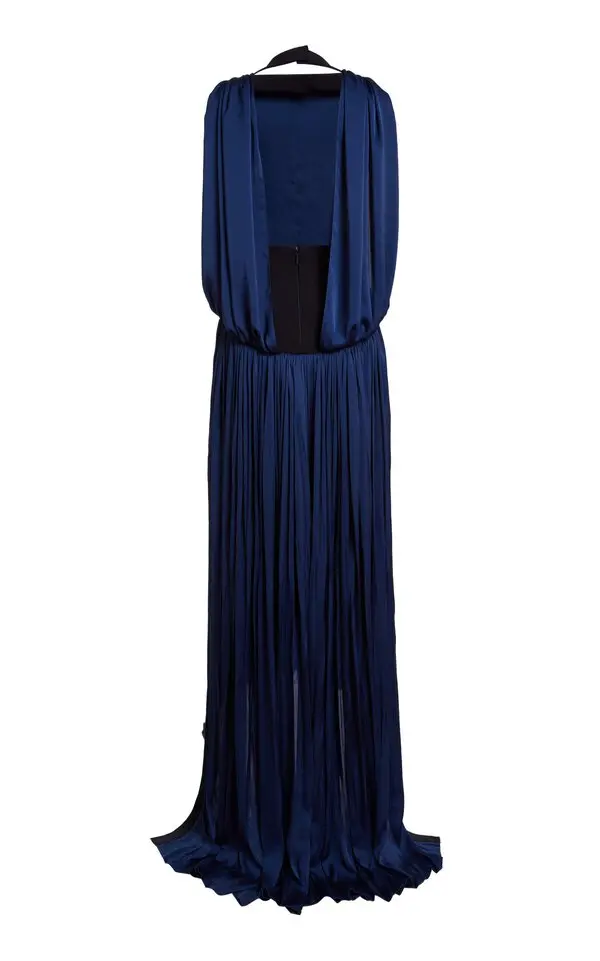 LANVIN Asymmetrical Open-back Maxi Dress