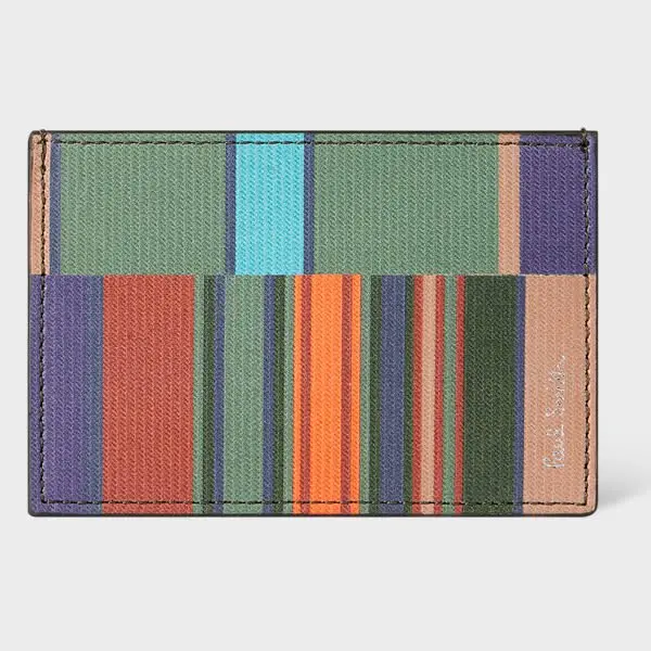 Paul Smith Seasonal Stripe' Leather Card Holder