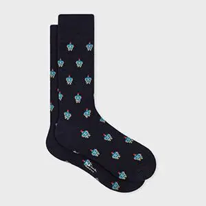 Paul Smith Navy Cotton-blend 'robot' Socks