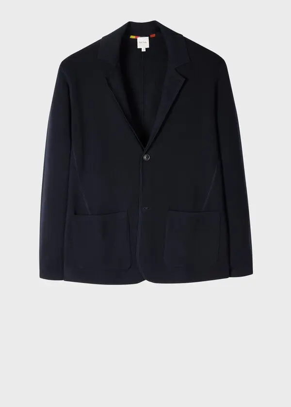 Paul Smith Navy Merino Wool Cardigan Blazer