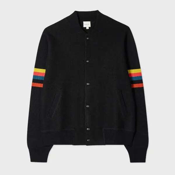 Paul Smith Merino Wool 'artist Stripe' Bomber Jacket