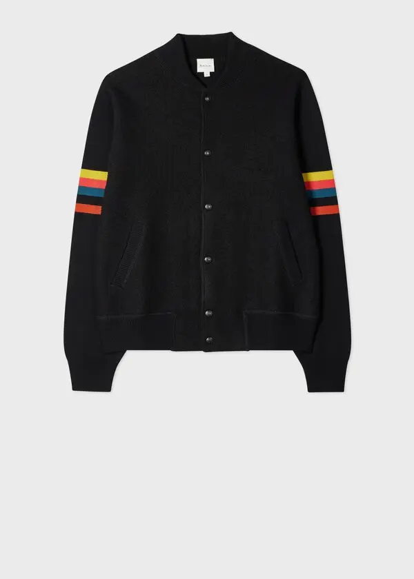 Paul Smith Merino Wool 'artist Stripe' Bomber Jacket