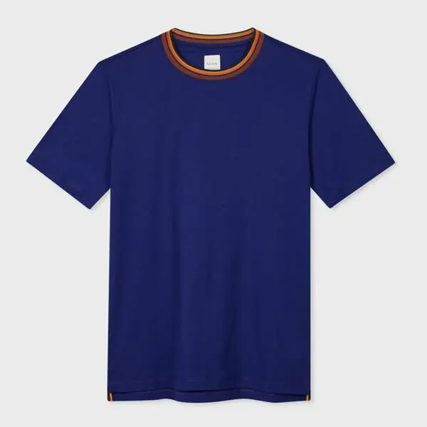 Paul Smith Indigo 'artist Stripe' Collar T-shirt