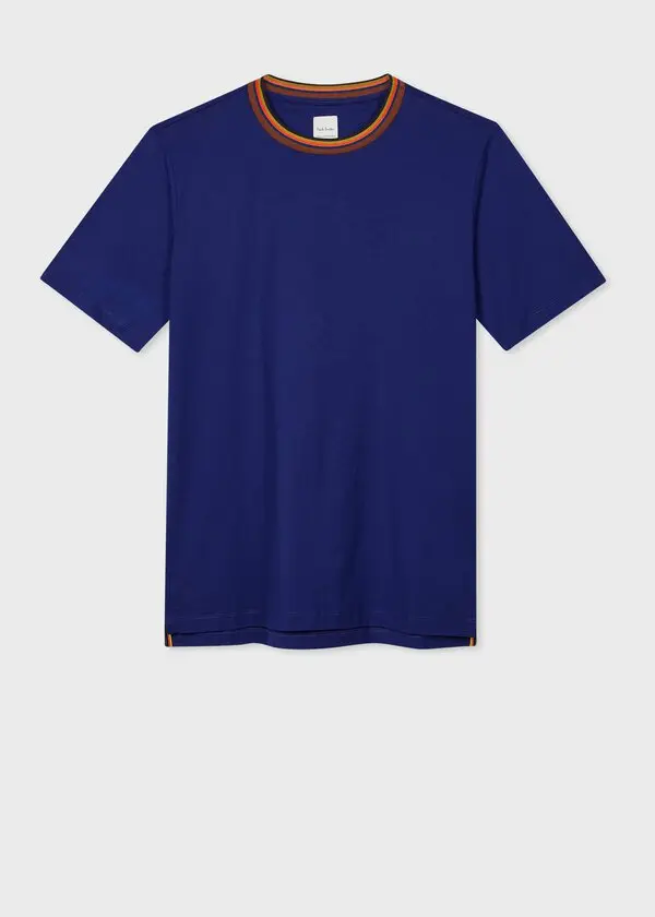 Paul Smith Indigo 'artist Stripe' Collar T-shirt