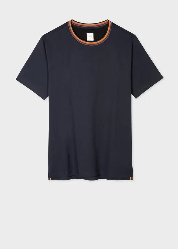 Paul Smith Navy 'artist Stripe' Collar T-shirt