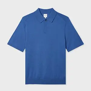 Paul Smith Cobalt Washable Merino Wool Polo Shirt