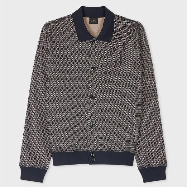 Paul Smith Navy Cotton-blend Jersey Cardigan