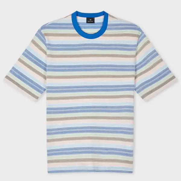Paul Smith Pastel Multi Yarn-dye Stripe T-shirt