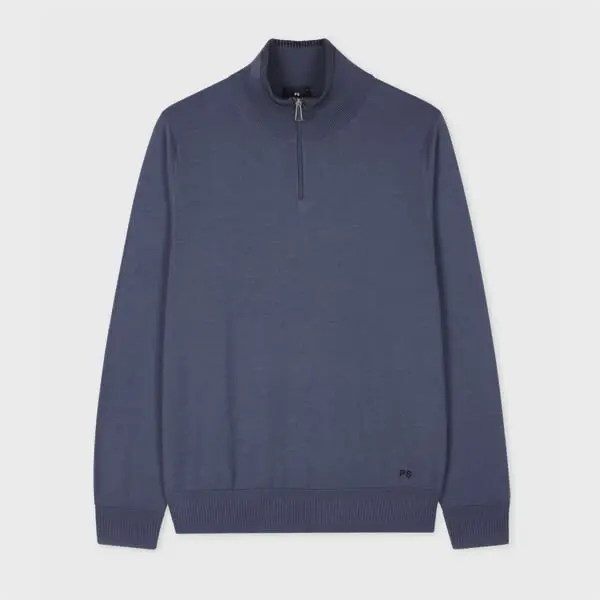 Paul Smith Washed Merino Wool Half-zip Sweater