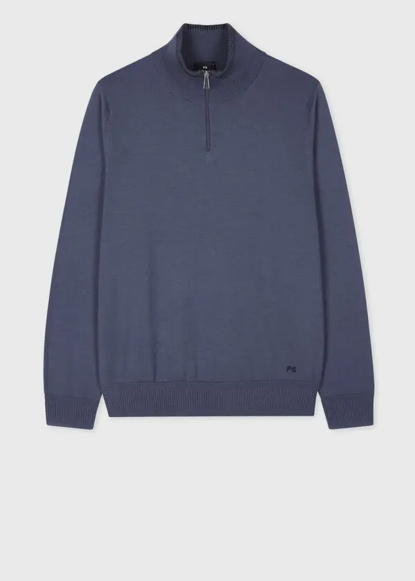 Paul Smith Washed Merino Wool Half-zip Sweater