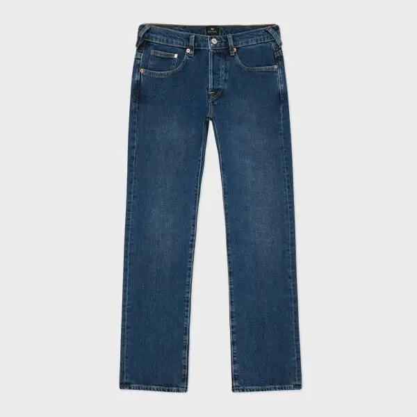 Paul Smith Standard Fit Mid-wash Organic Stretch Jeans - Blue