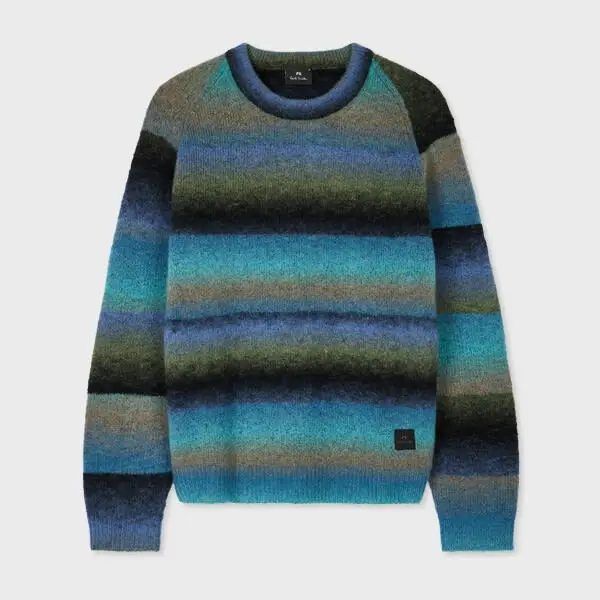 Paul Smith Blue Faded Stripe Merino Wool-blend Sweater