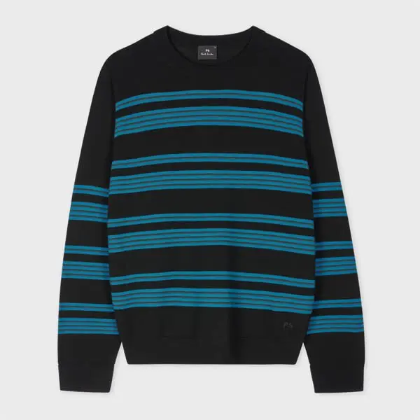 Paul Smith Raised Stripe Merino Wool Sweater