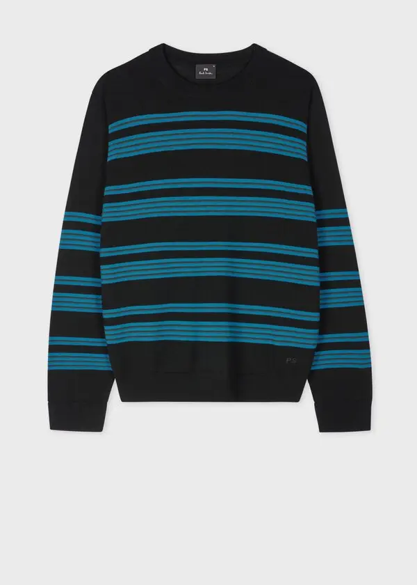 Paul Smith Raised Stripe Merino Wool Sweater